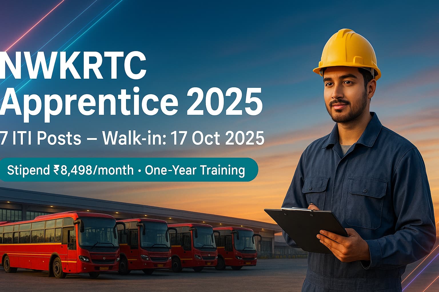 NWKRTC Apprentice Recruitment 2025 — 7 ITI Posts, Walk-in 17 Oct