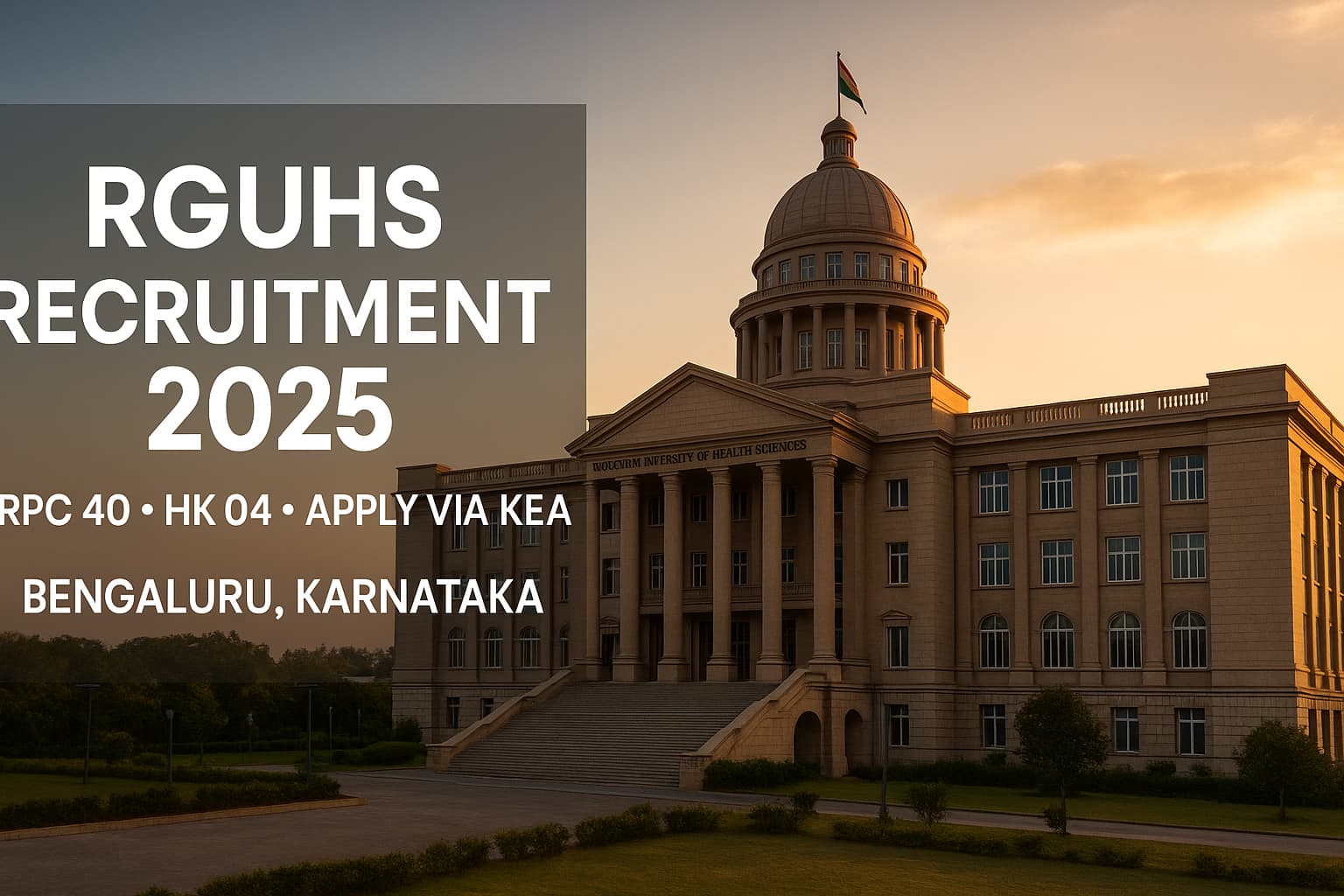 RGUHS Recruitment 2025 (RPC 40, HK 4) – Apply by 10 Nov 2025
